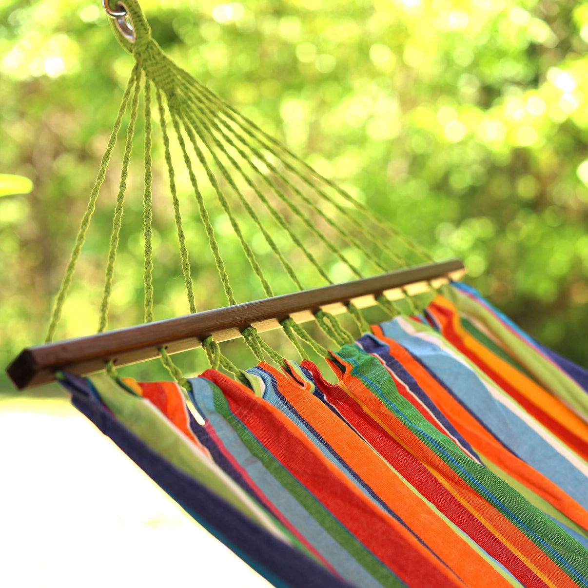 Rainbow Cotton Hammock | Large Bright Colored Hammock With Spreader ...