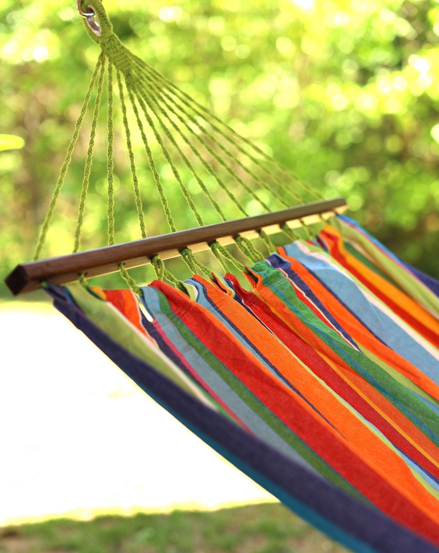 Rainbow Cotton Hammock | Large Bright Colored Hammock With Spreader ...