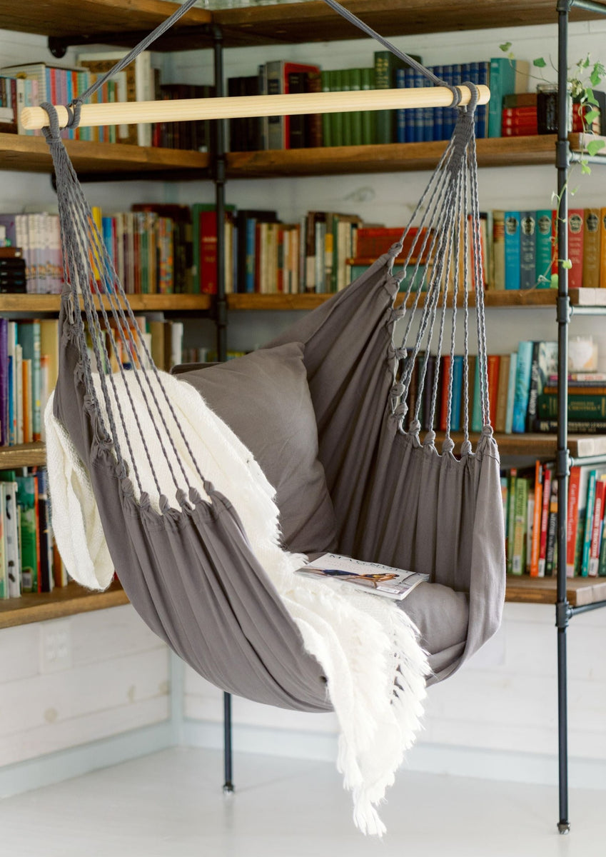 Gray Indoor Hanging Hammock Chair Swing | Gray Swing Chair – Limbo ...