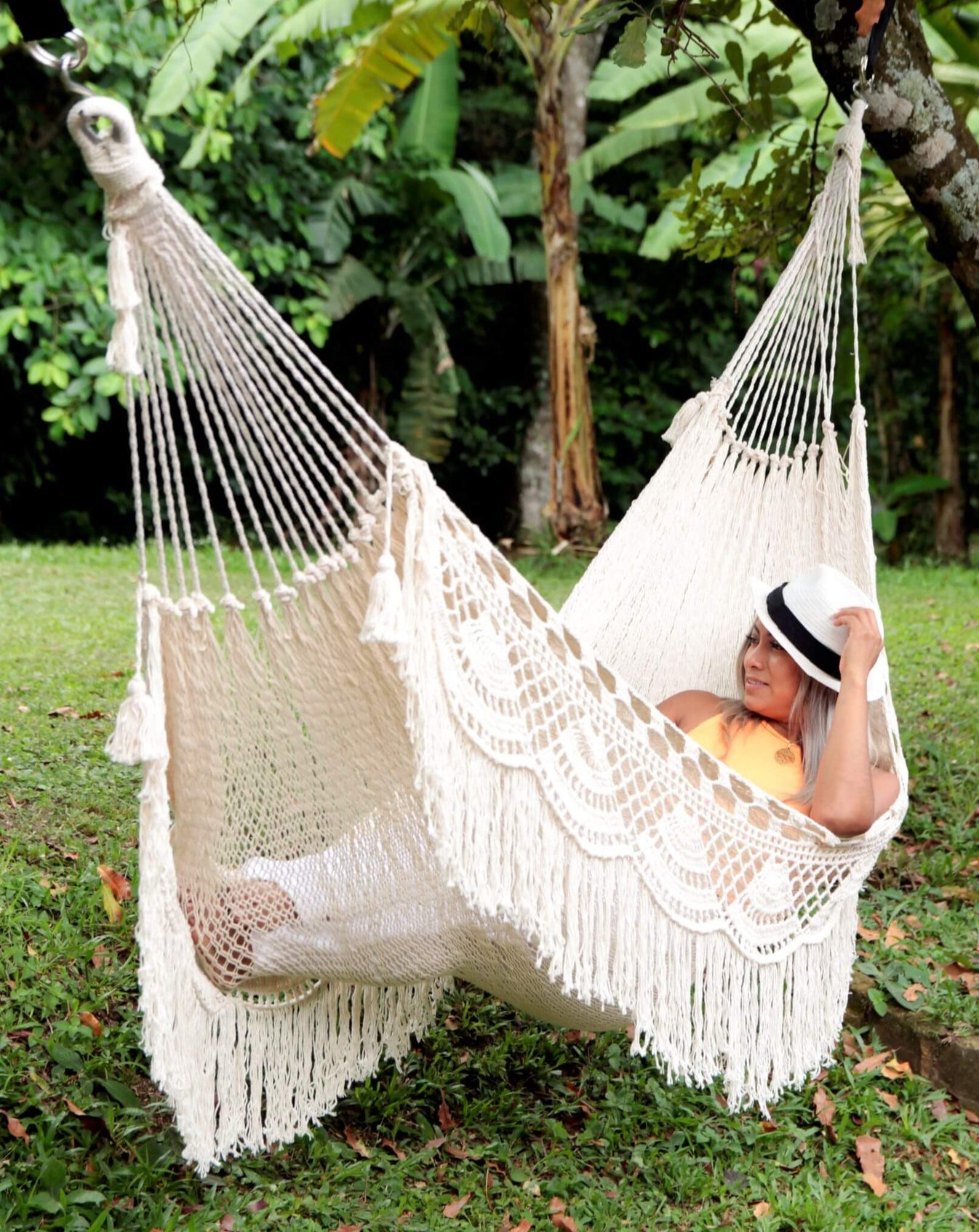 Woven Luxury Hammock - Boho Crochet Hammock - Adult Designer Hammock ...